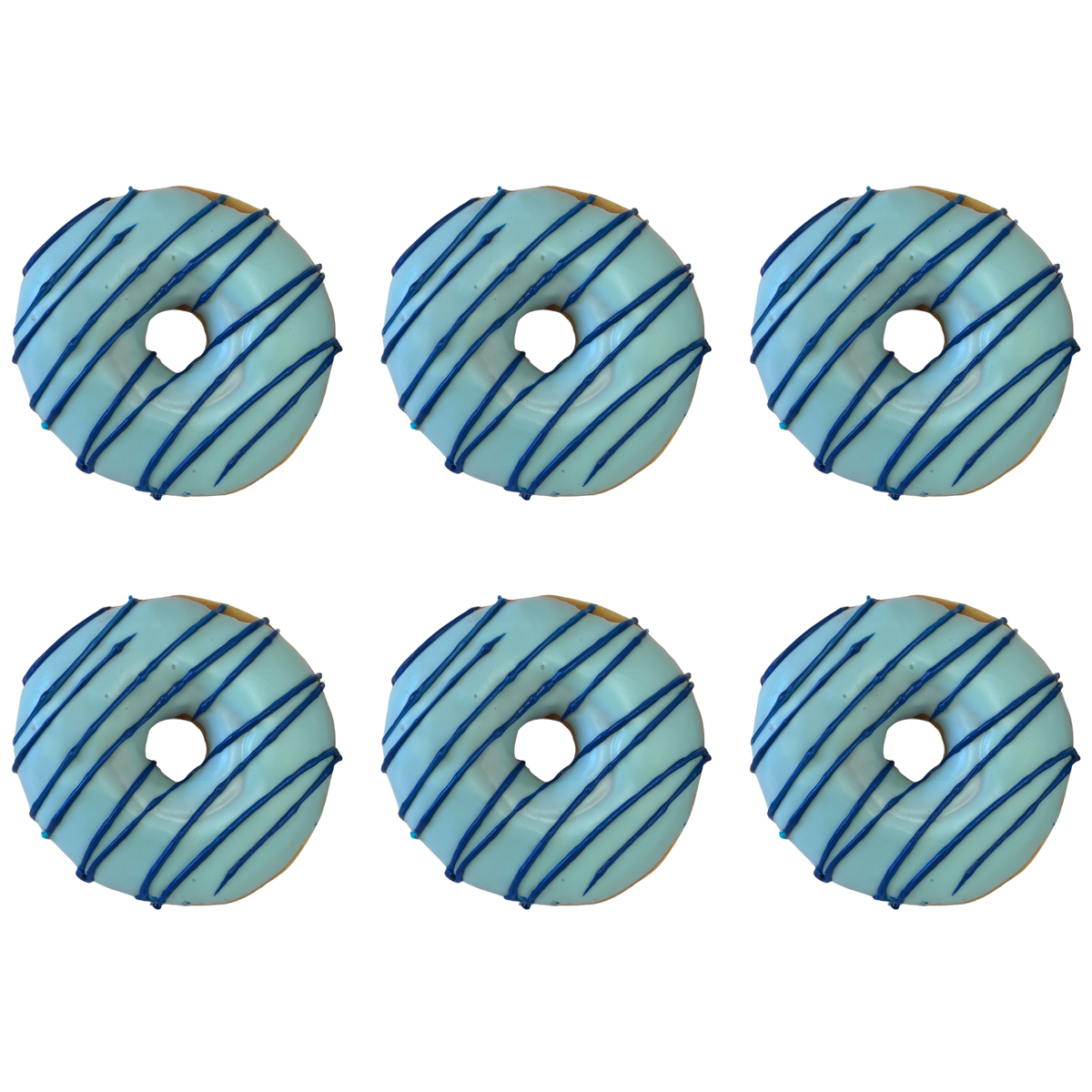6 Pack Fathers Day Blue Drizzle Donut Rings – My Donut Box